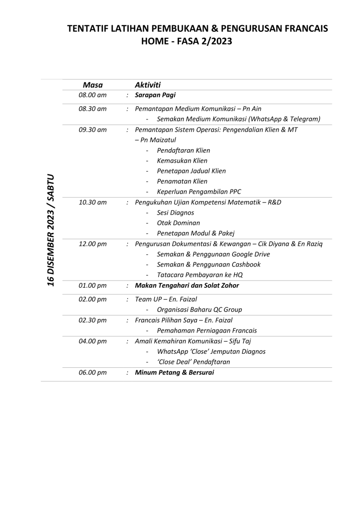 Kursus Latihan – HOME Terapi Matematik