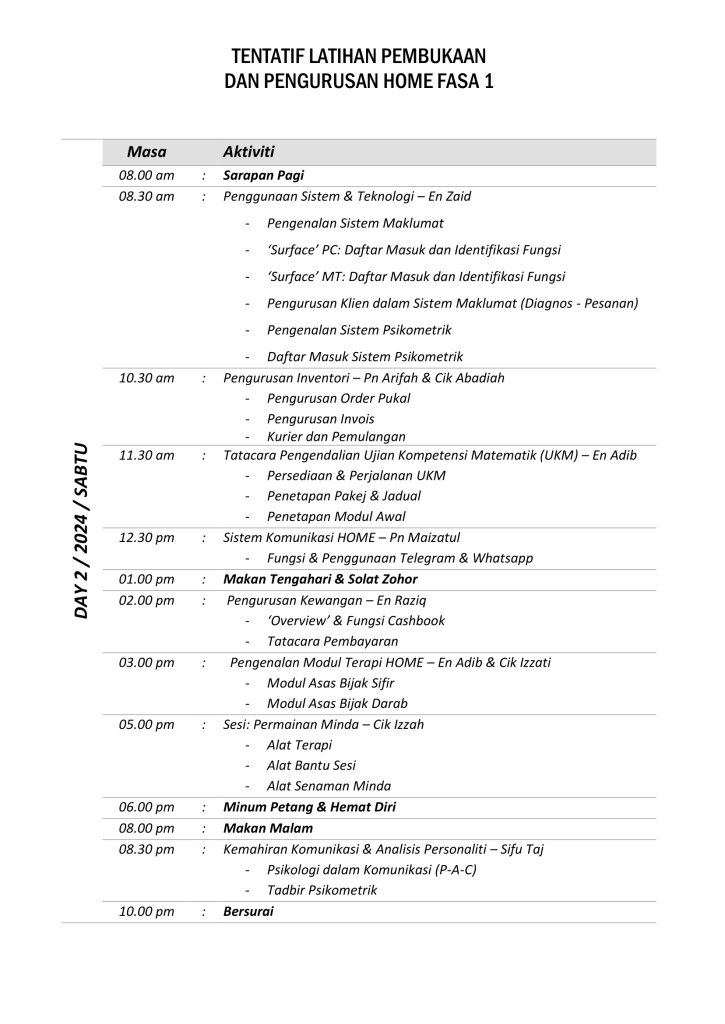 Kursus Latihan – HOME Terapi Matematik